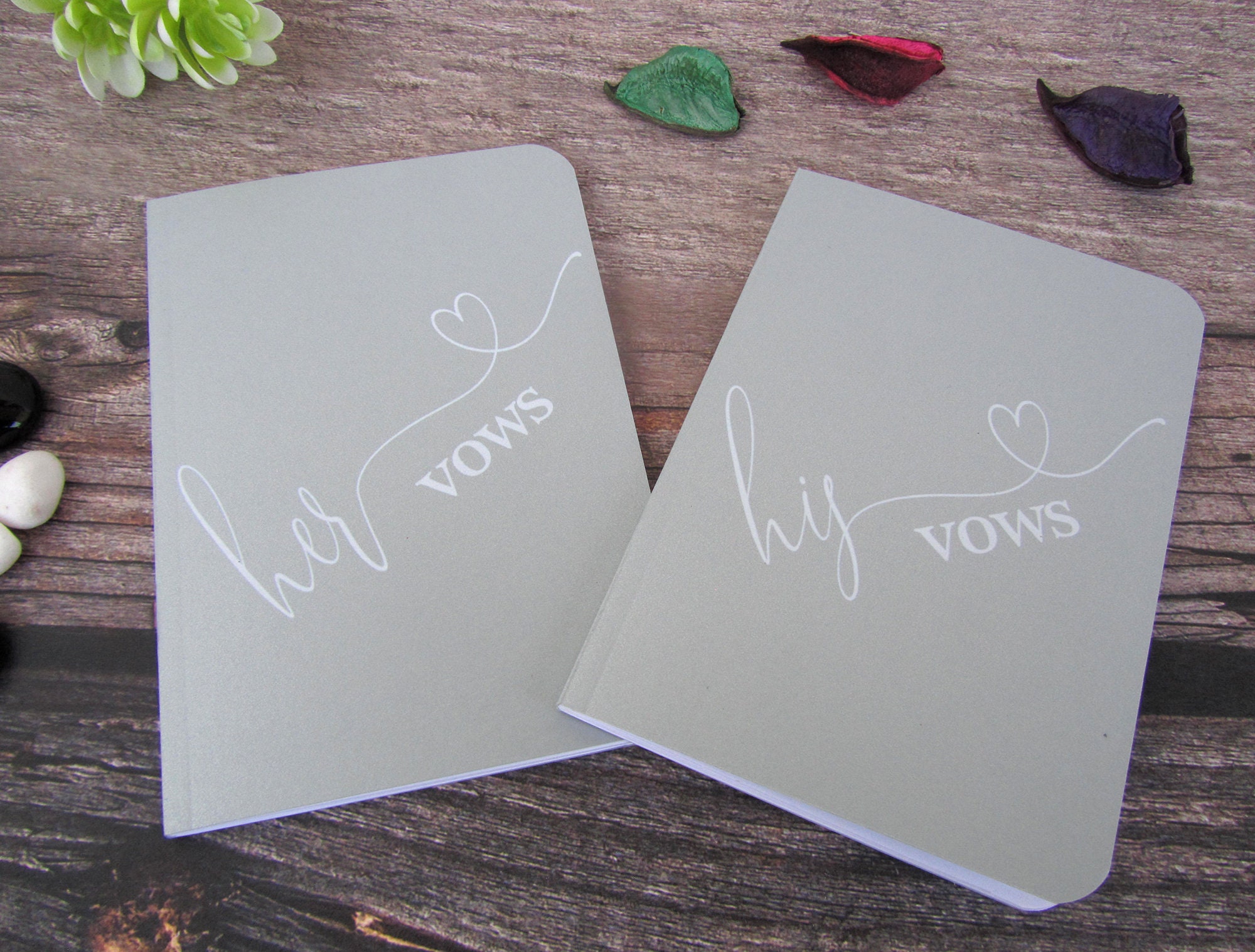 Modern Minimalist Wedding Vow Books Set of 2 Marriage Vow | Etsy