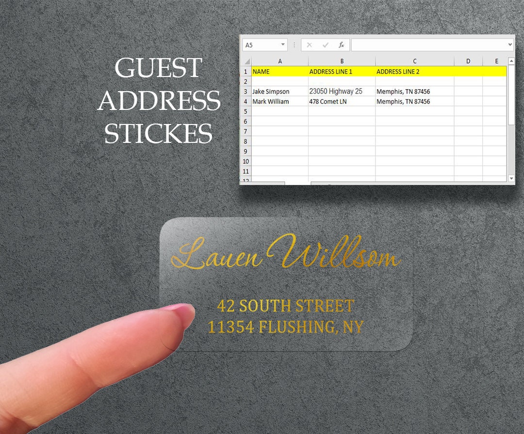 Gold Foil Guest Address Labels: Wedding, Shower, Graduation - Etsy