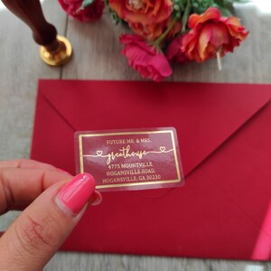 Gold/ Silver Transparent Address Return Labels/ Custom Return Address ...