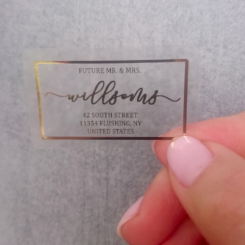 Gold/ Silver Transparent Address Return Labels/ Custom Return - Etsy