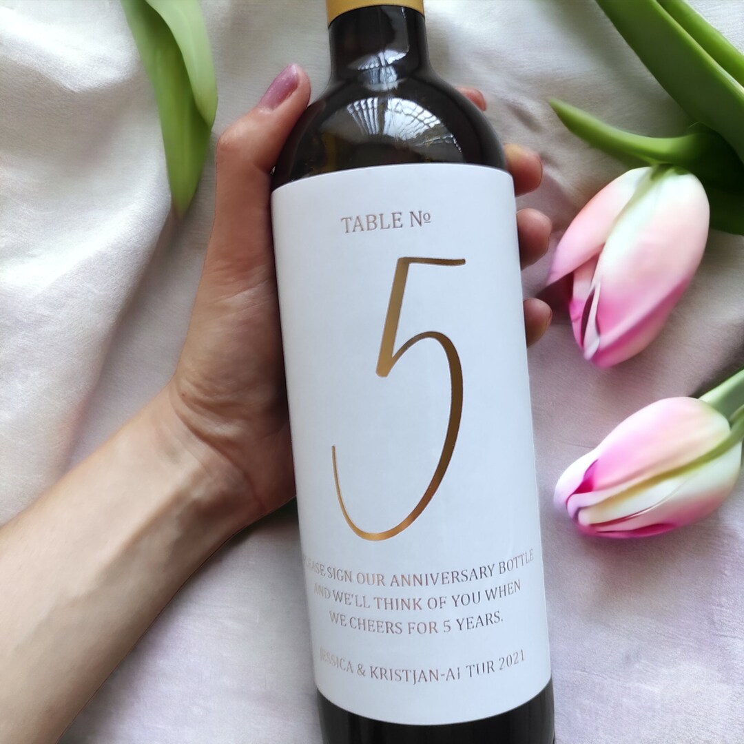 Gold Foil Wine Label Table Number: Wedding Table Decor (10x15 Cm) - Etsy