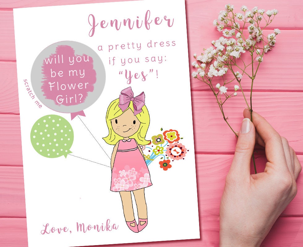 Flower Girl Scratch Off Card Will You Be My Flower Girl | Etsy