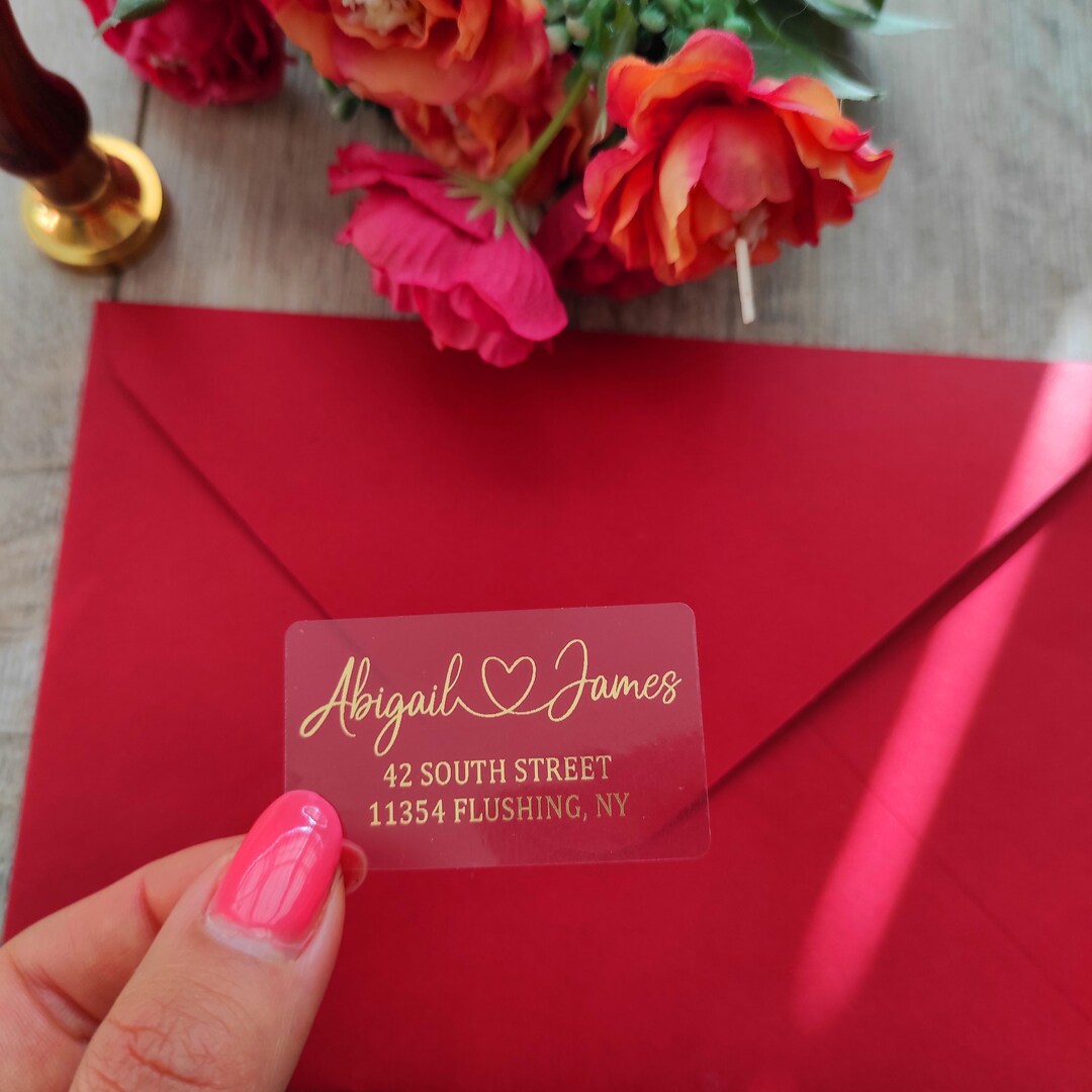 Custom Return Address Labels/ FOIL Wedding Address Labels/ Rectangular ...