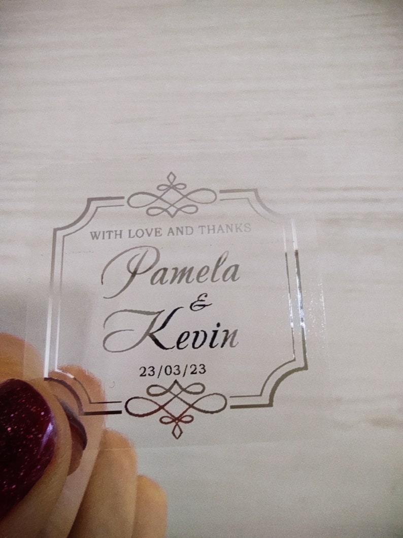 Gold Foil Wedding Favors Transparent Labels Stickers for - Etsy