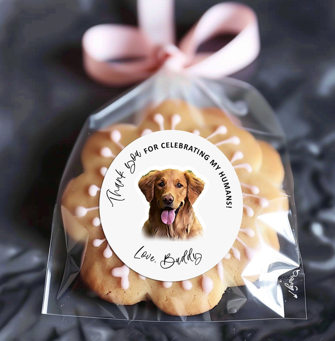 Custom Dog Wedding Favor Stickers, Dog of Honor Personalized Pet Photo ...