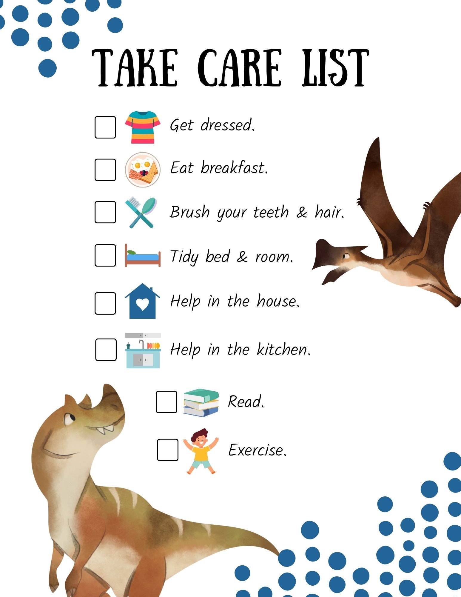 Dino-inspired Morning Menu (canva Template, Editable/customizable ...