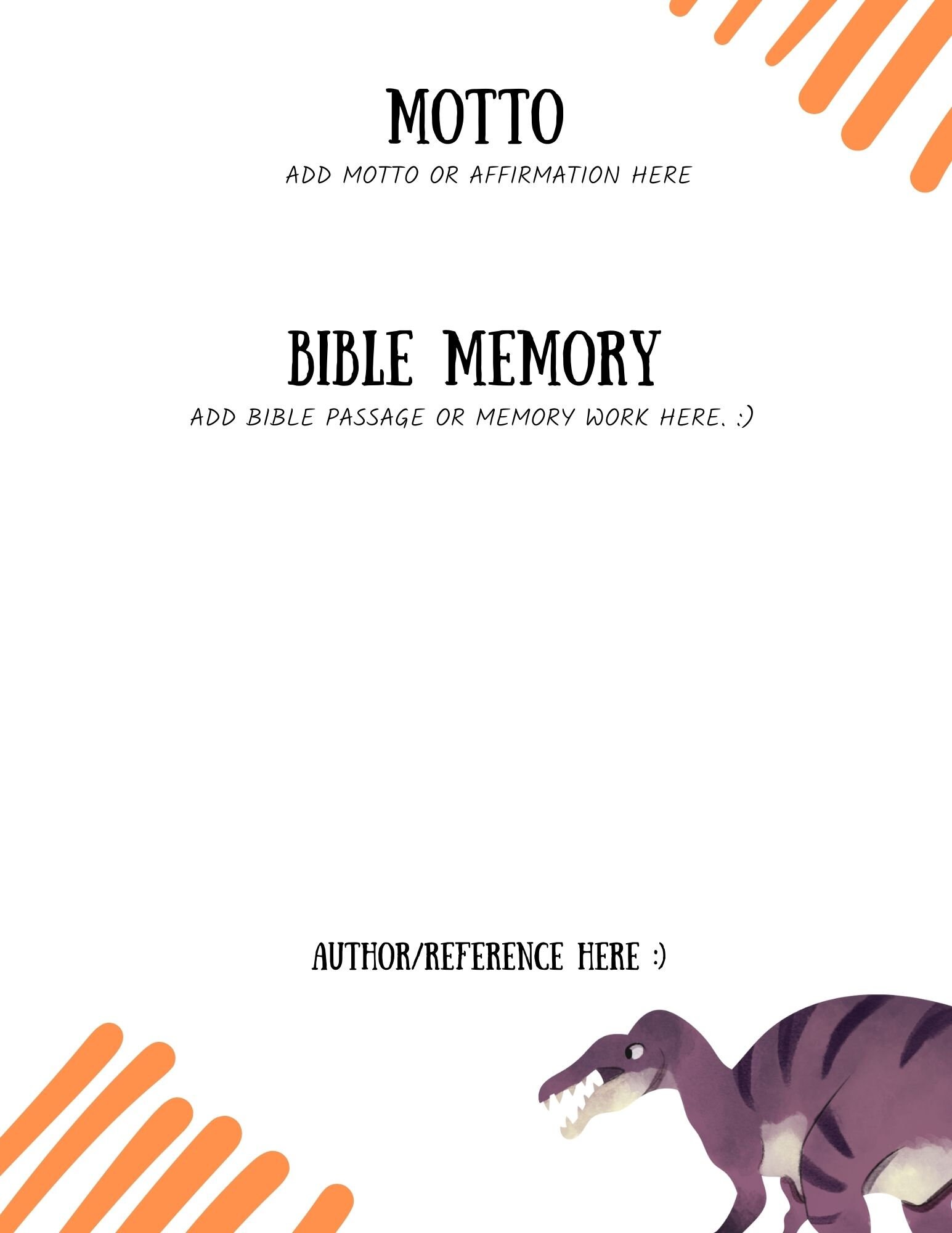 Dino-inspired Morning Menu (canva Template, Editable/customizable ...