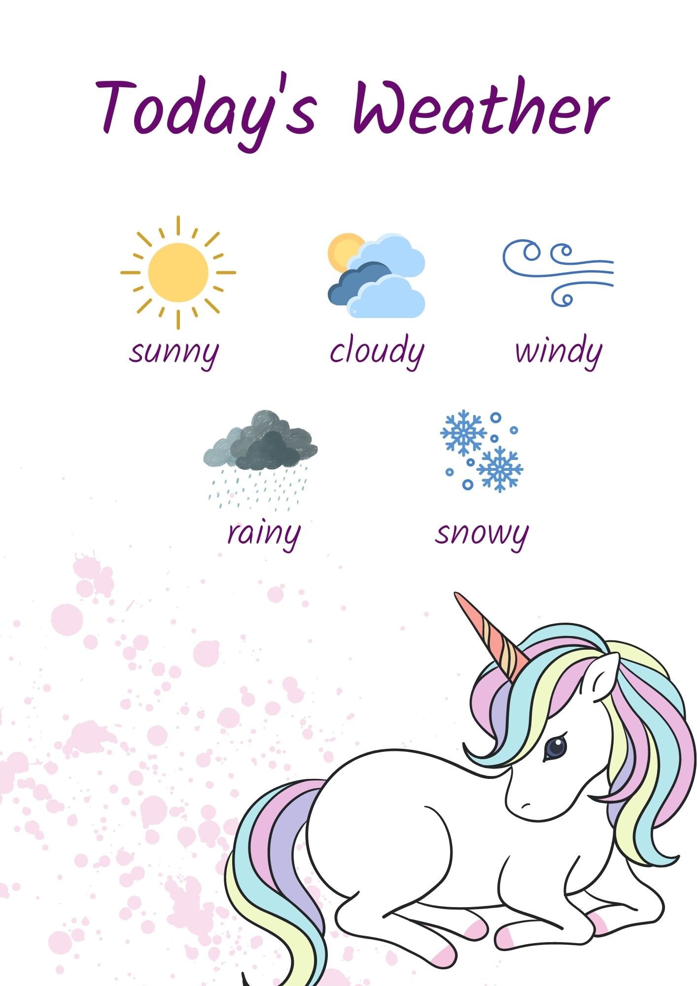 Unicorn Morning Menu (preschool, Digital Download) - Etsy