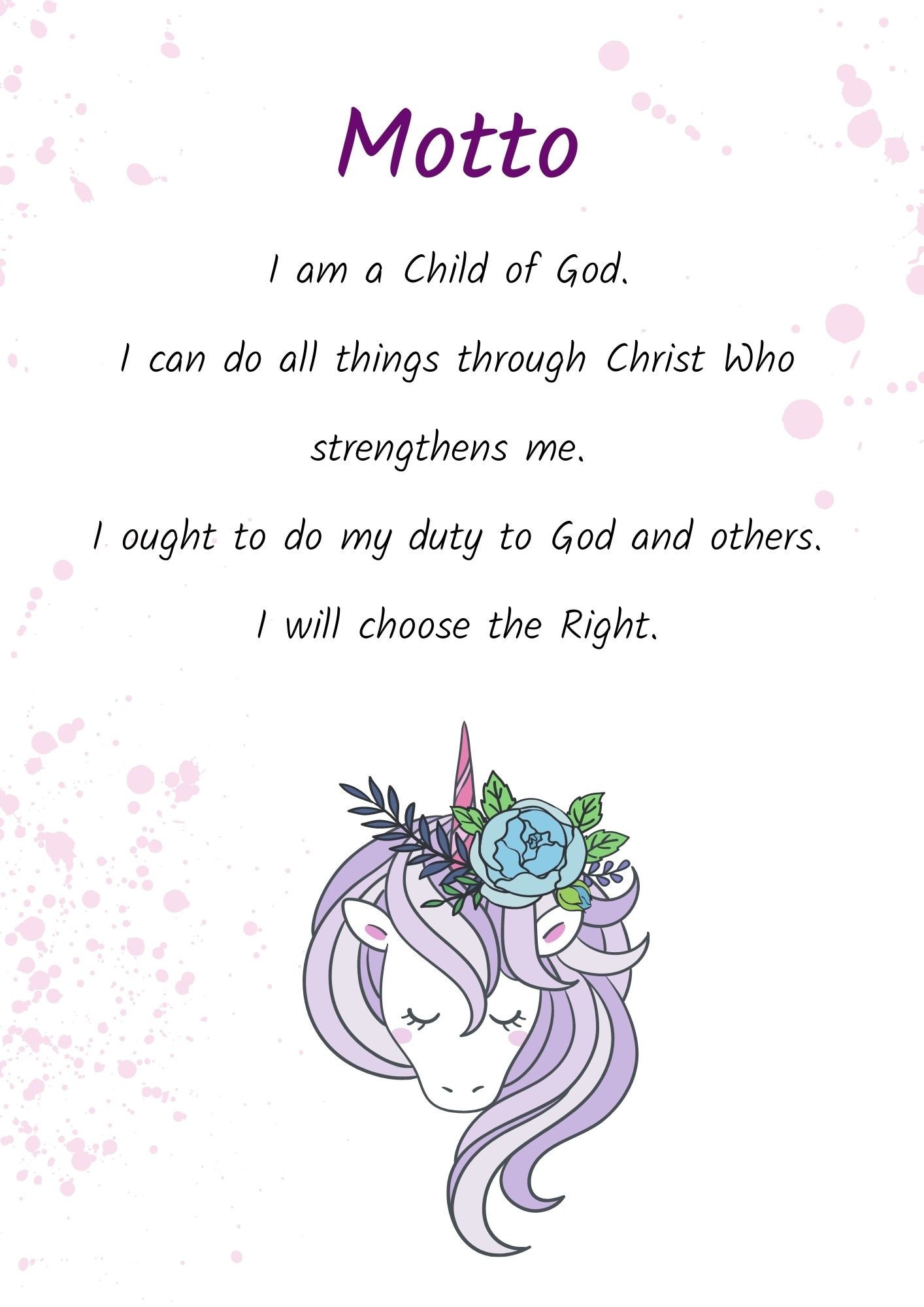 Unicorn Morning Menu (preschool, Digital Download) - Etsy