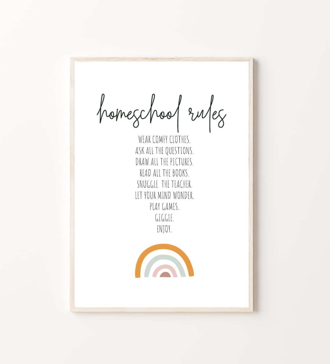 Homeschool Rules Print (digital Download) - Etsy