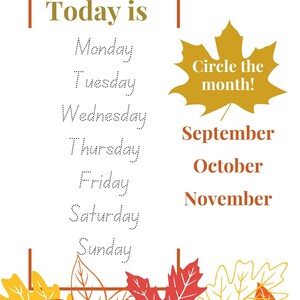 Fall Morning Menu (digital Download for Morning Time) - Etsy