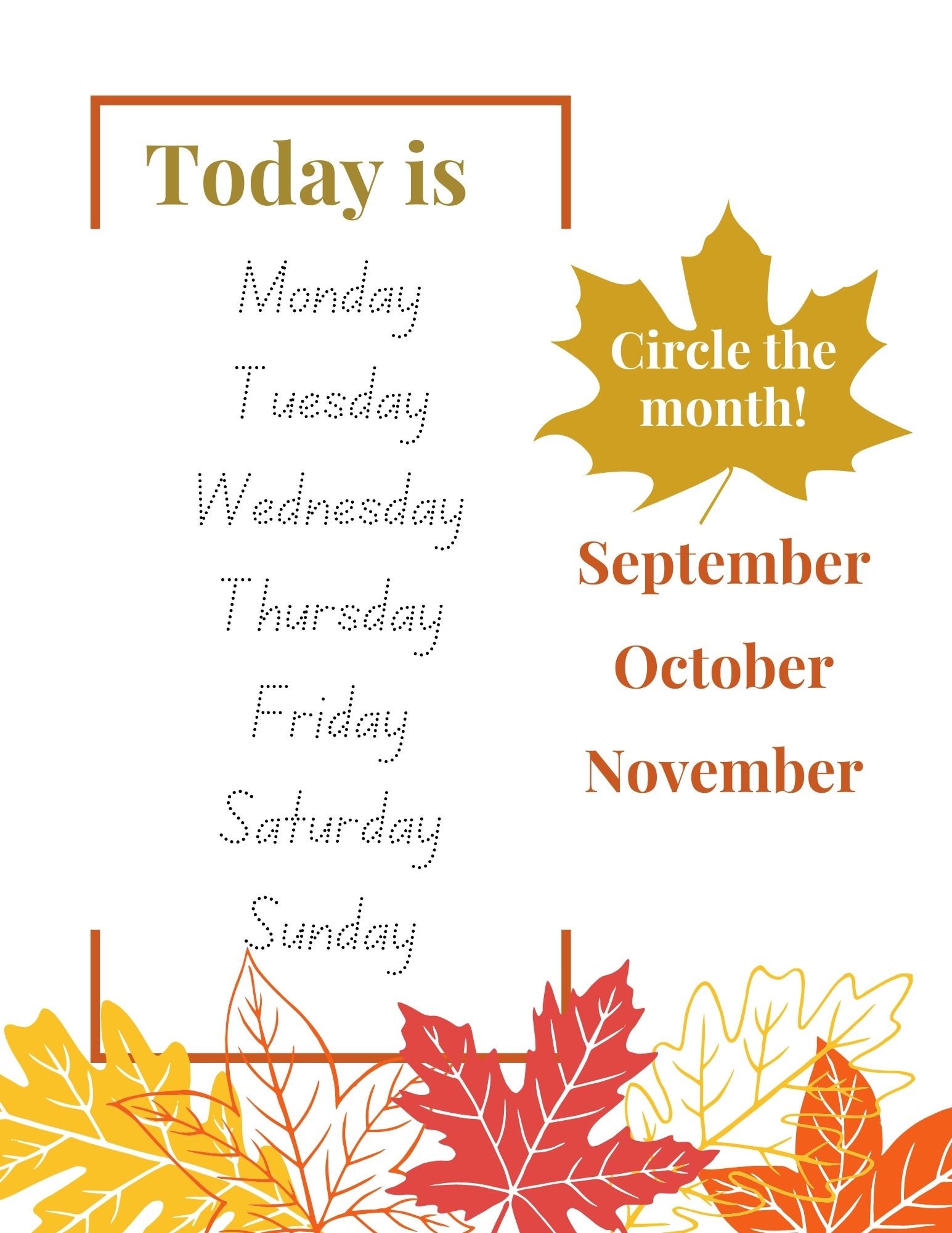 Fall Morning Menu (digital Download for Morning Time) - Etsy