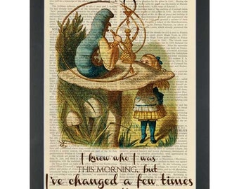 Alice in wonderland wall art | Etsy