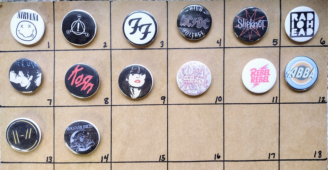 1.25" Rock Band Button Pin -- Show off Your Favorite Band Pin on Your ...