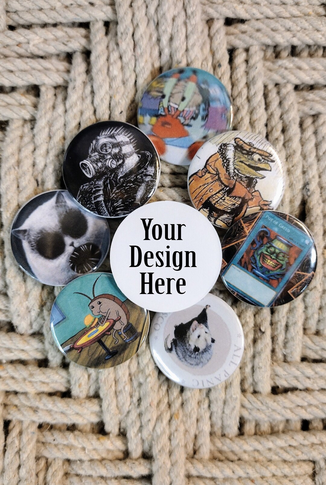 1.25" Custom Designed Button Pin -- Your Design, Photo, or Logo on a ...