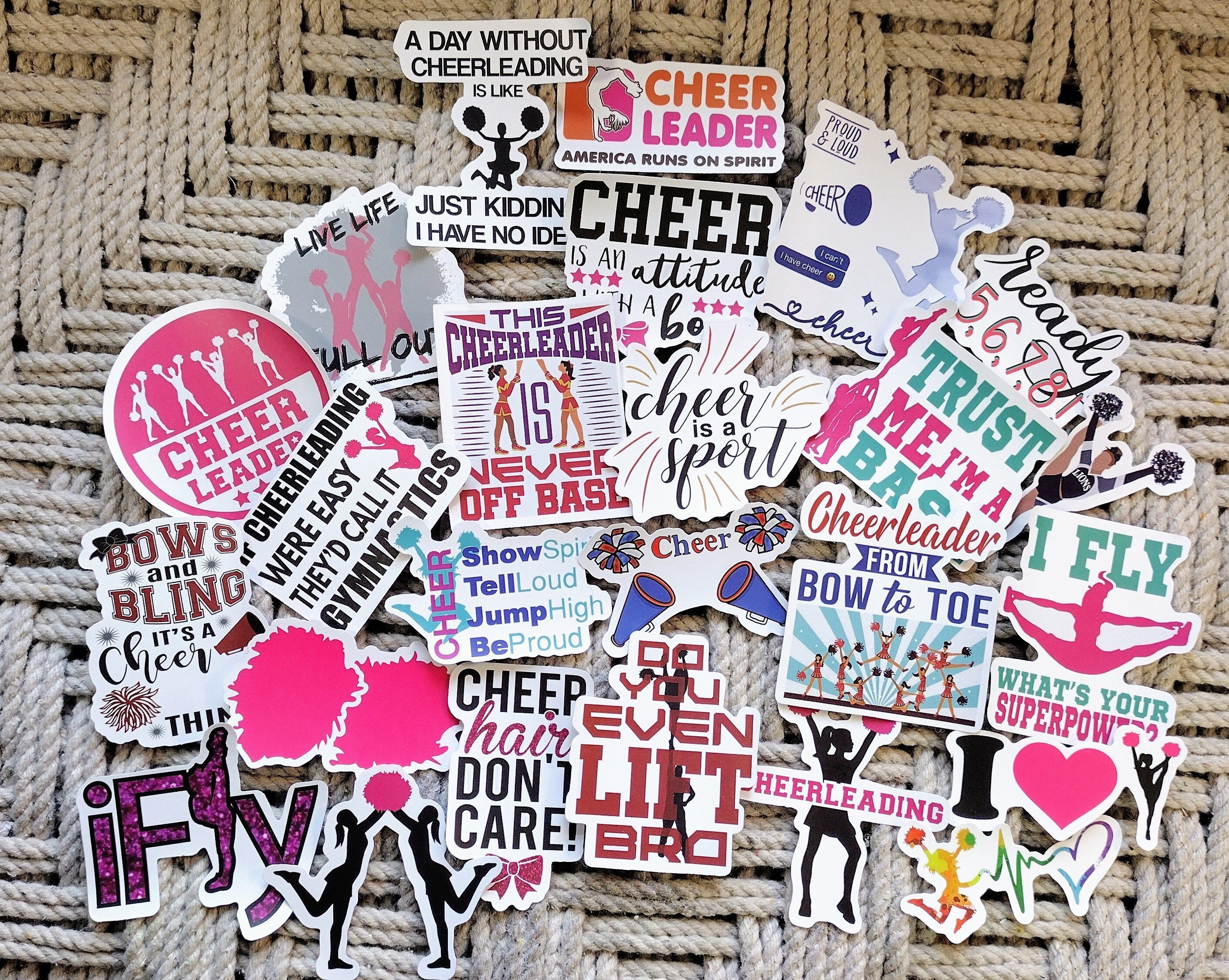 Cheer Leader Stickers 25 Pack - Great for DIY, Laptop, Owala Water ...