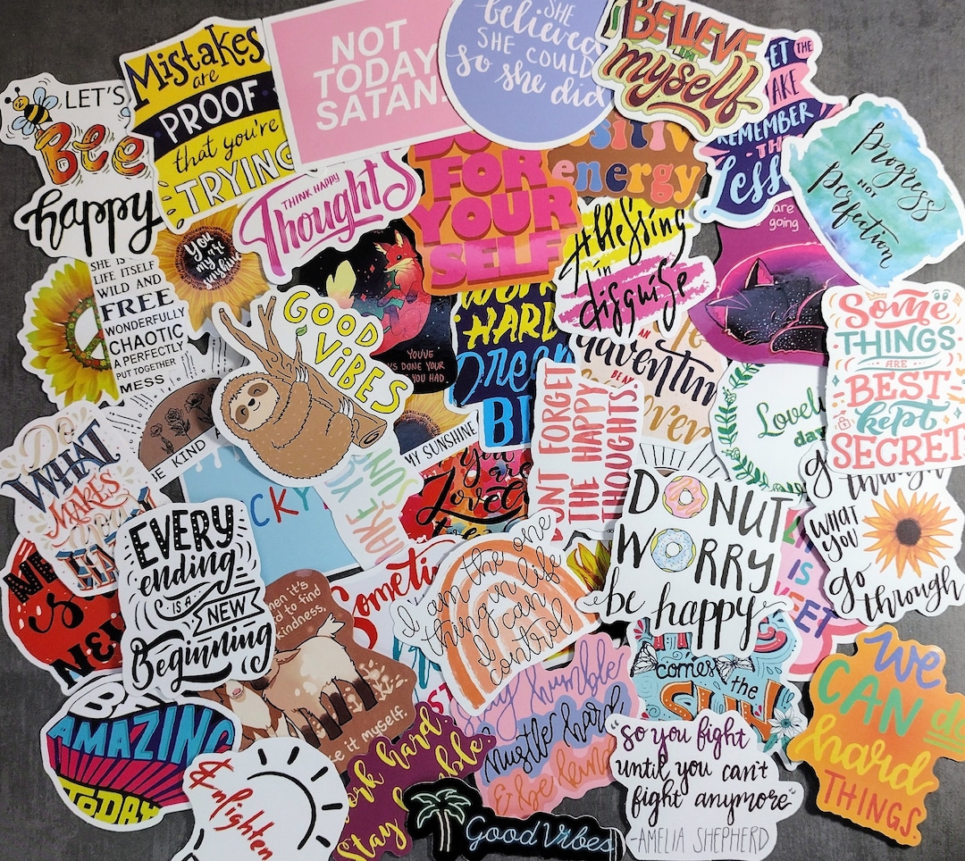 Motivational Quote Stickers - Surprise Mix of Inspirational Stickers ...