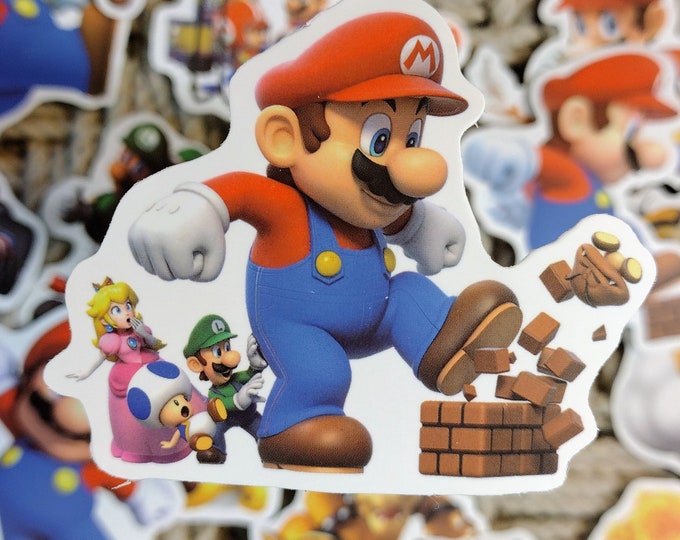 Nintendo Mario Bros Sticker Pack 25 - Classroom Decor, Owala Water ...