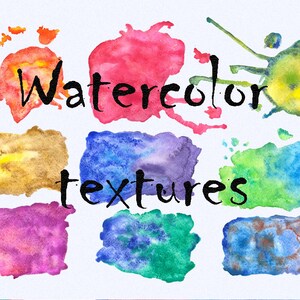 Watercolor Textures, Blot Clipart, Blobs, Shapes, Printable, Commercial ...
