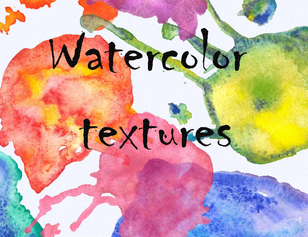 Watercolor Textures, Blot Clipart, Blobs, Shapes, Printable, Commercial ...