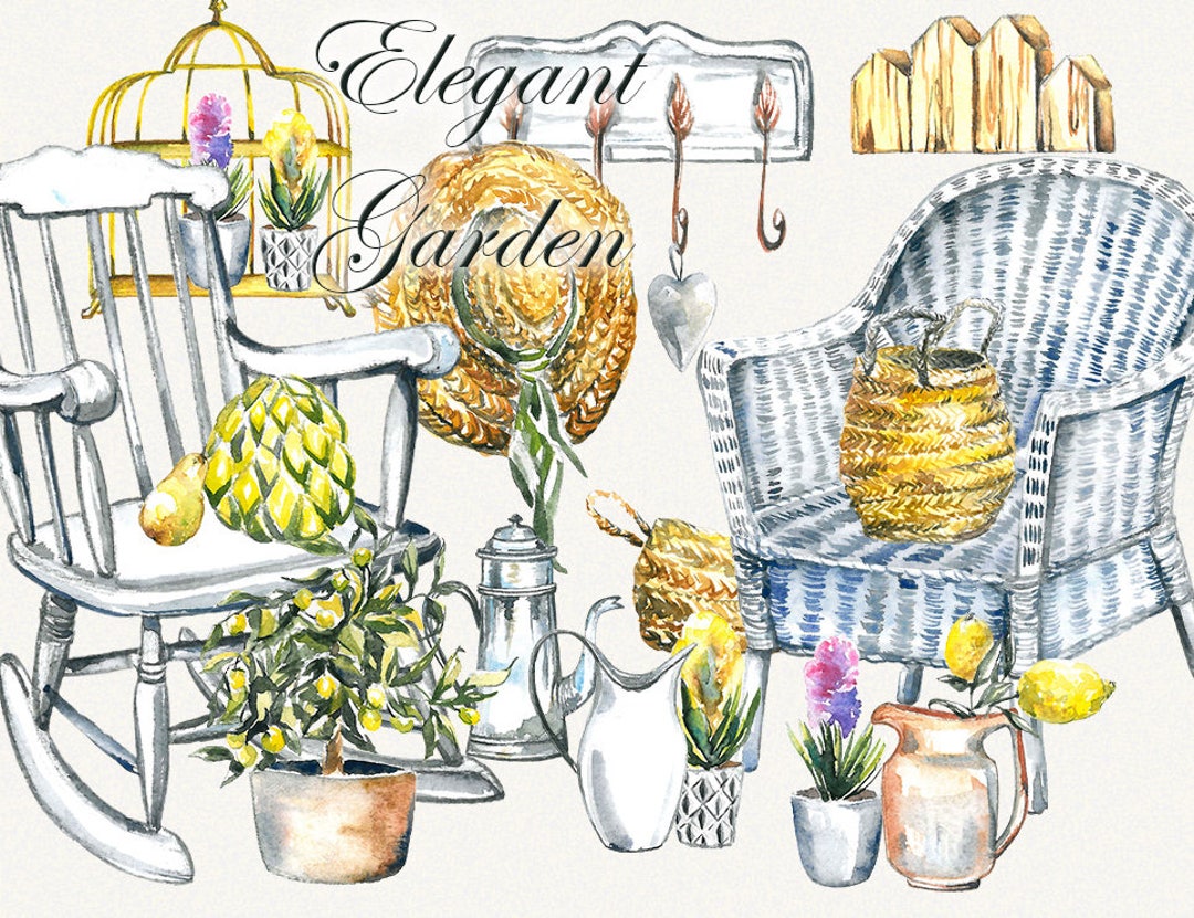 Garden Clipart, Spring Clipart, Garden Tools,garden Furniture ...