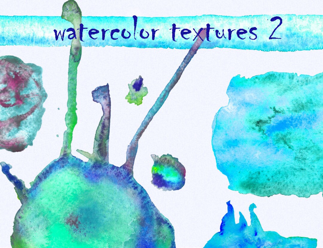 Watercolor Texture, Blot Clipart, Blobs, Shapes, Printable, Commercial ...