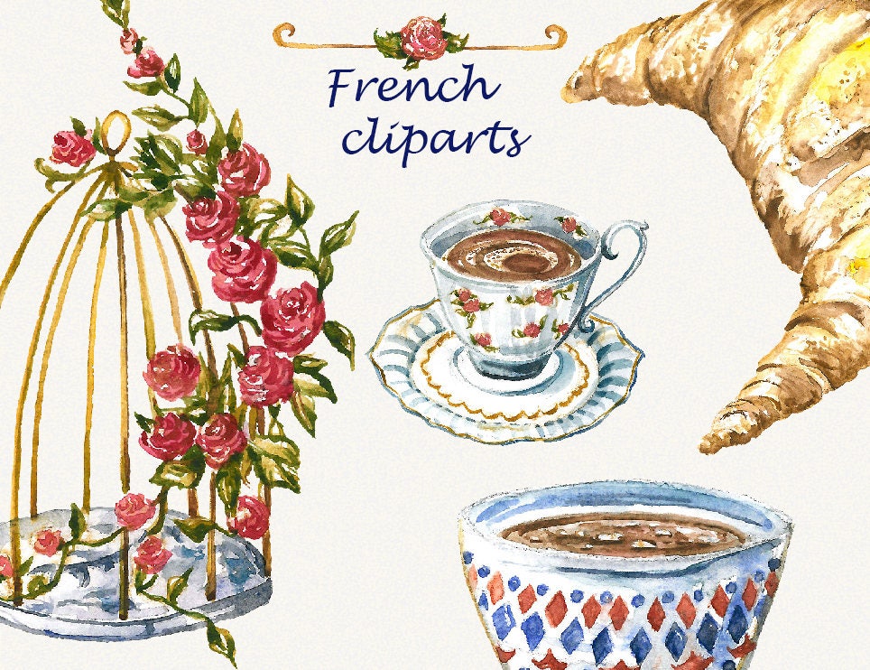 French Clipart, Paris Clipart, Romantic Clipart, Eiffel Tower ...