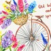 Bike Clipart Garden Clipart Spring Flower Clipart Watercolor Clipart ...