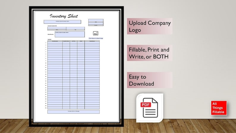 Fillable Inventory Sheet: Small Business Inventory Tracking (PDF ...