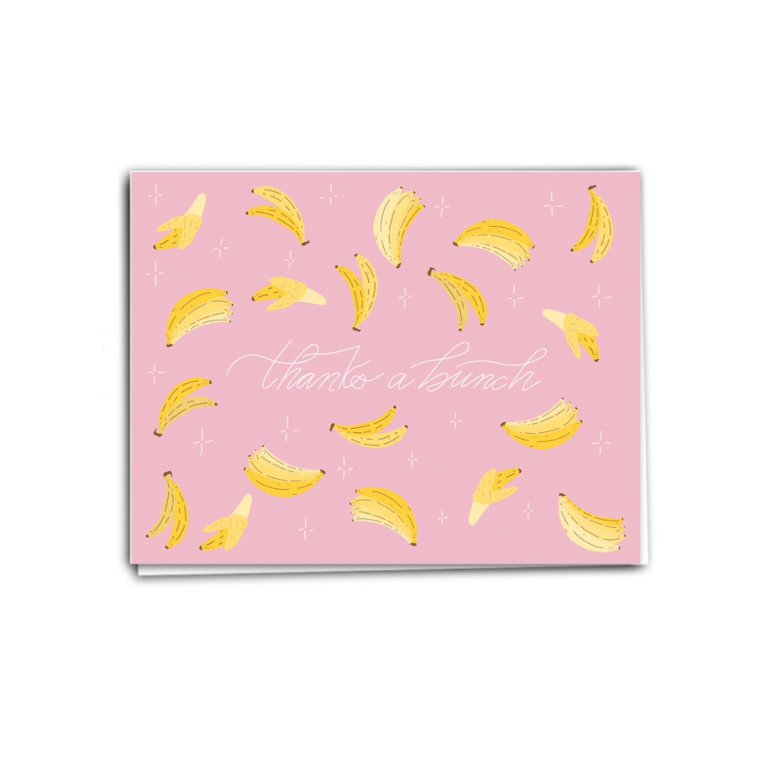 Thanks a Bunch Banana Thank You Card Fruit Pun Greeting - Etsy