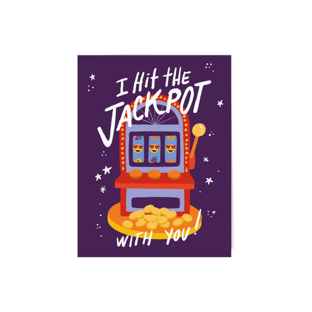 Hit the Jackpot With You | Valentines Day Card | Punny Valentines Day ...