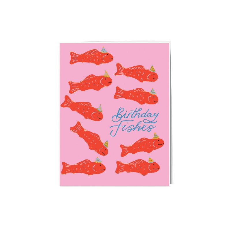 Birthday Fishes | Punny Birthday Card | Swedish Fish Birthday Card - Etsy