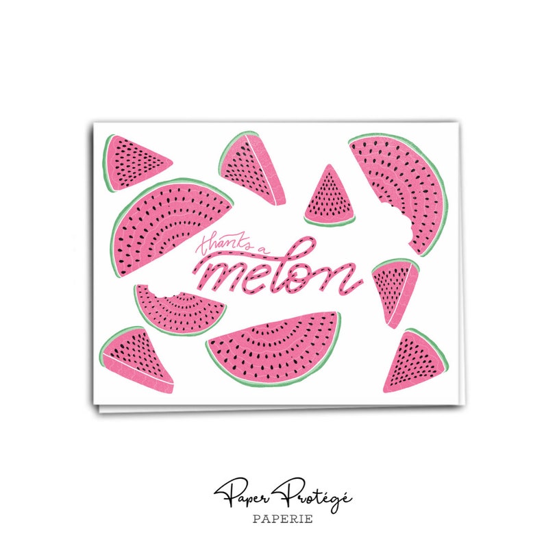 Thanks a Melon | Watermelon Thank You Card | Fruit Pun Thank You Card ...