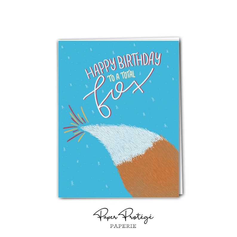Foxy Birthday | Happy Birthday You Total Fox | Funny Birthday Card - Etsy
