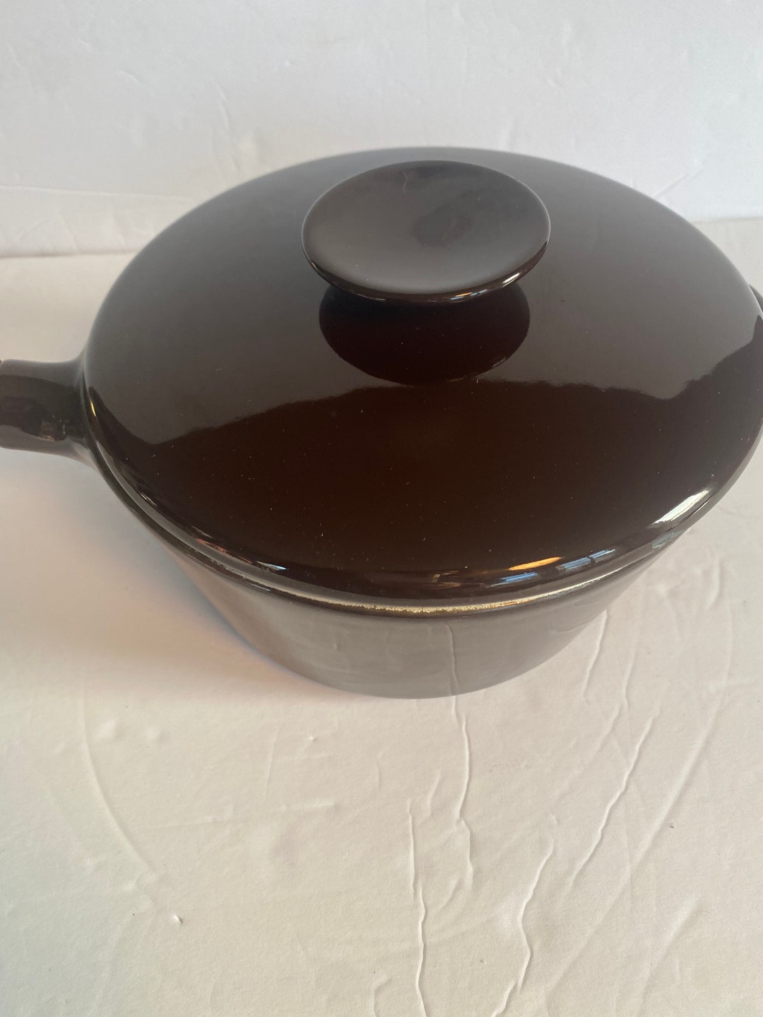 July Sale! Vintage “copco” 2 Quart Brown Enamel Cast Iron Pot Made in ...
