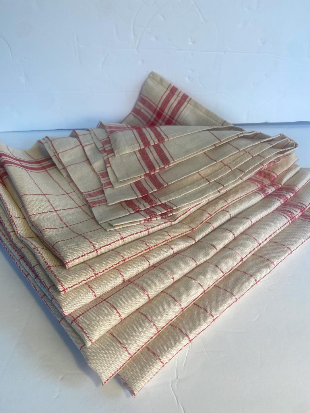 Vintage French Torchon Linen Dish Towels With Hand Sewn Hems Choice of ...