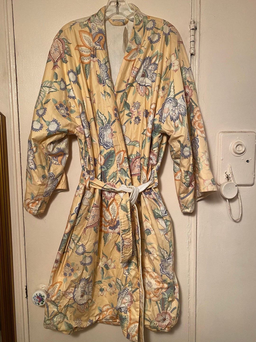 Sale!!!women’s Vintage New 1970’s “body Drama” Yellow Chinz Terry Lined ...