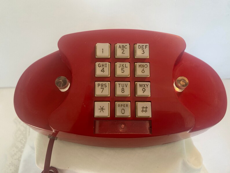 Sale!!!!vintage 1970’s Cherry Red Princess Pushbutton Western Electric ...
