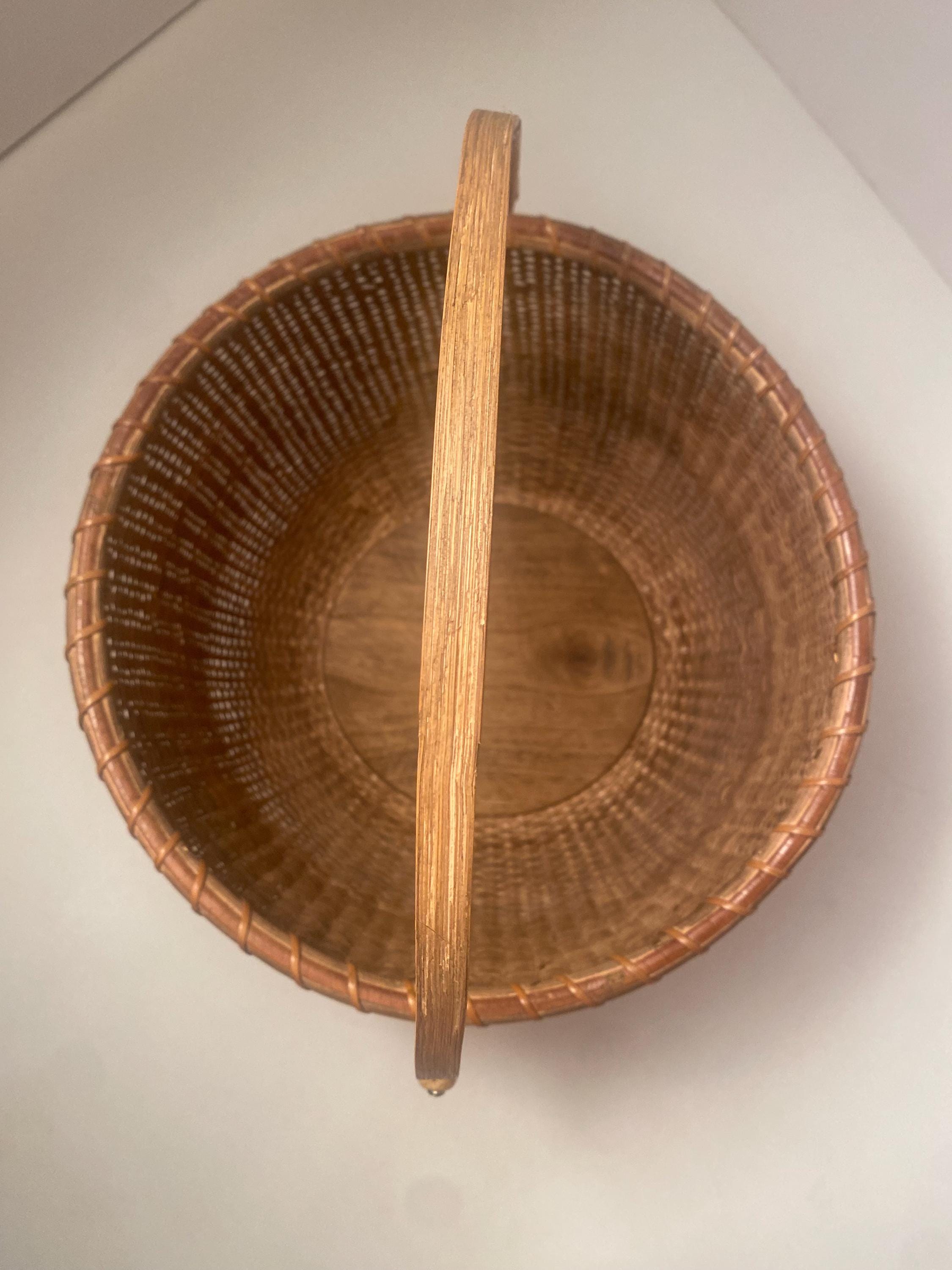 Vintage Nantucket Basket is a Splint & Cane Market Basket With Solid ...