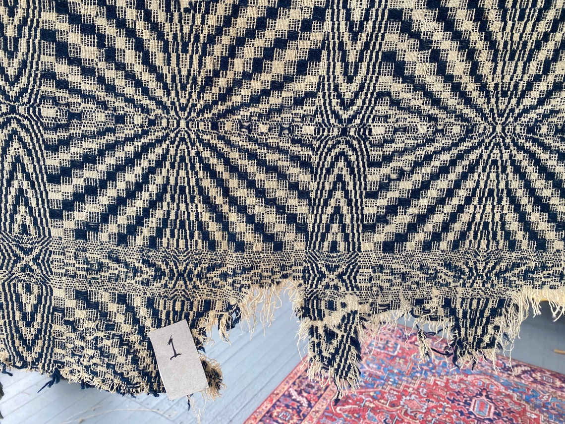 Antique 1800s Wool Coverlet Piece Approx 36 Inches by 21/27 Inches - Etsy