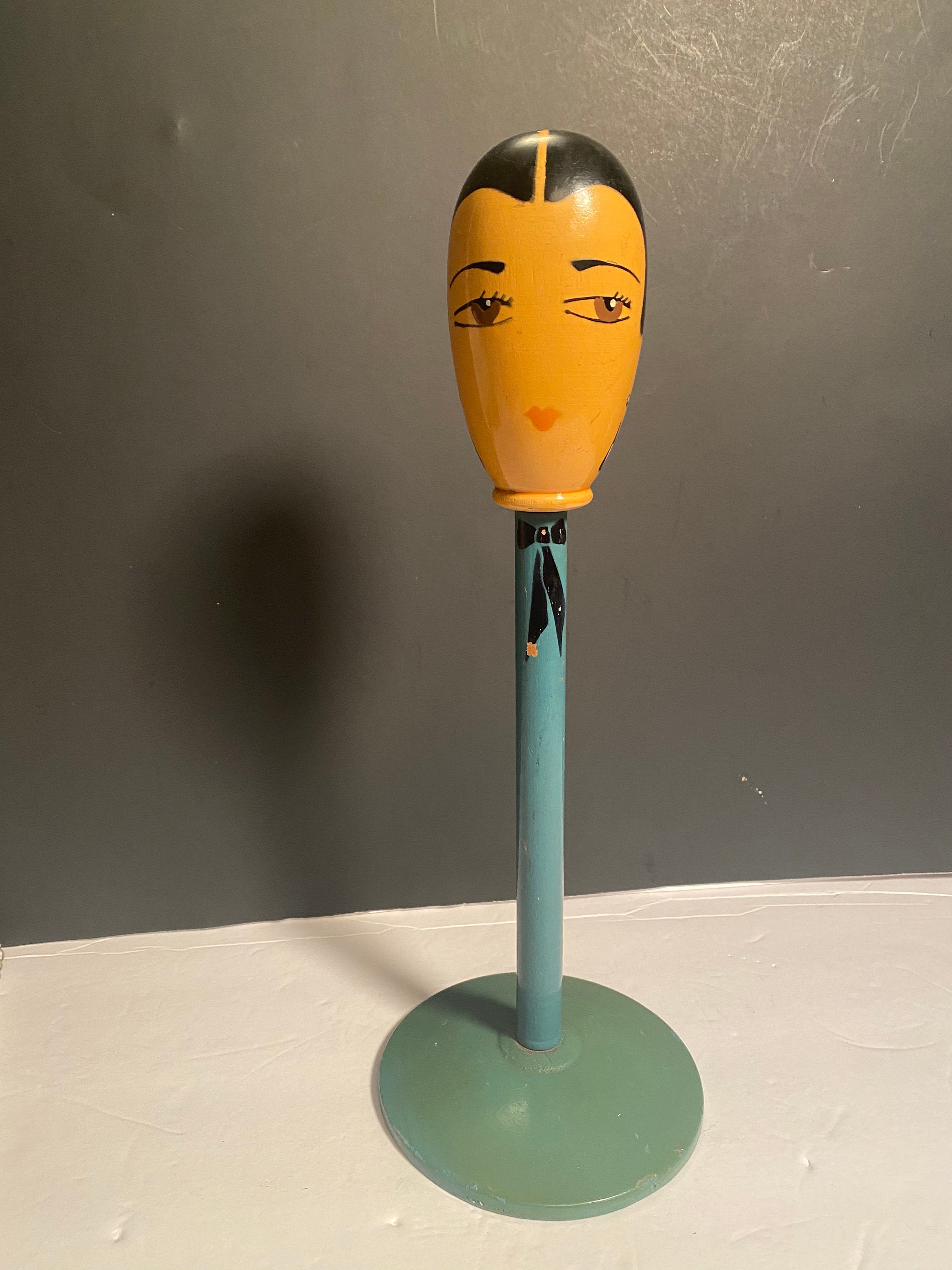 Vintage Art Deco Painted Wood Hat Stand - Etsy