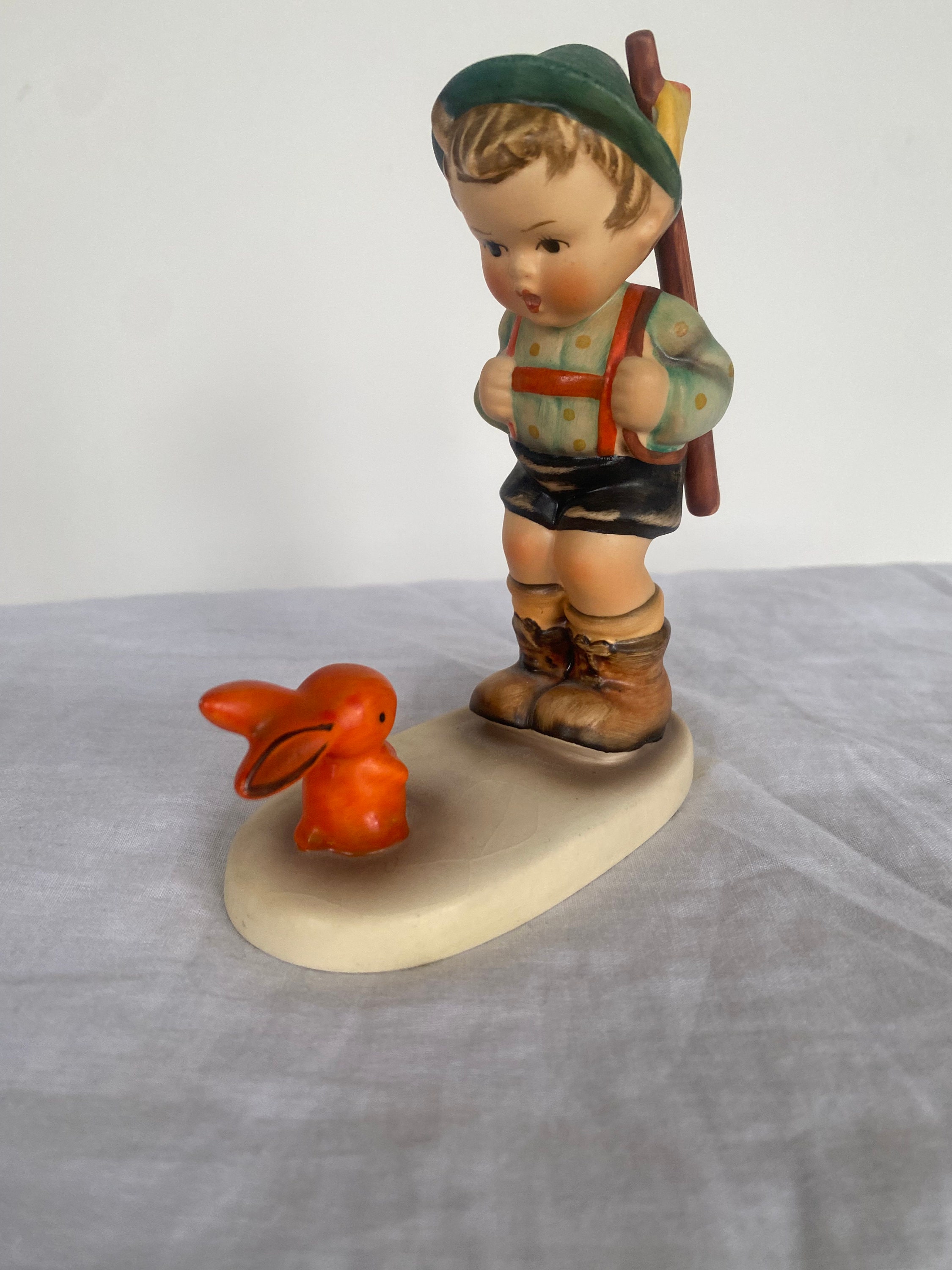 Sale!!!!vintage Hummel “sensitive Hunter” Boy With Rabbit #43 1960-63 ...