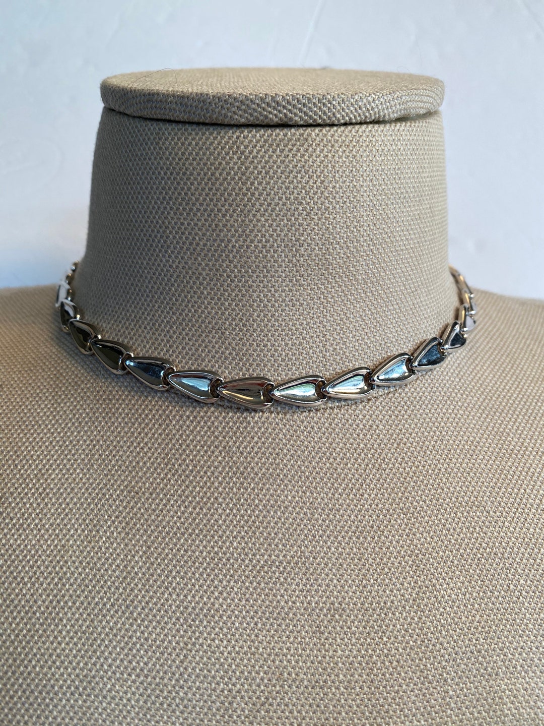Vintage “mazer Brothers” 1960’s Silver Color Link Necklace - Etsy