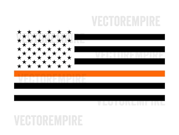 Thin Orange Line Flag SVG American Flag SVG Search and | Etsy