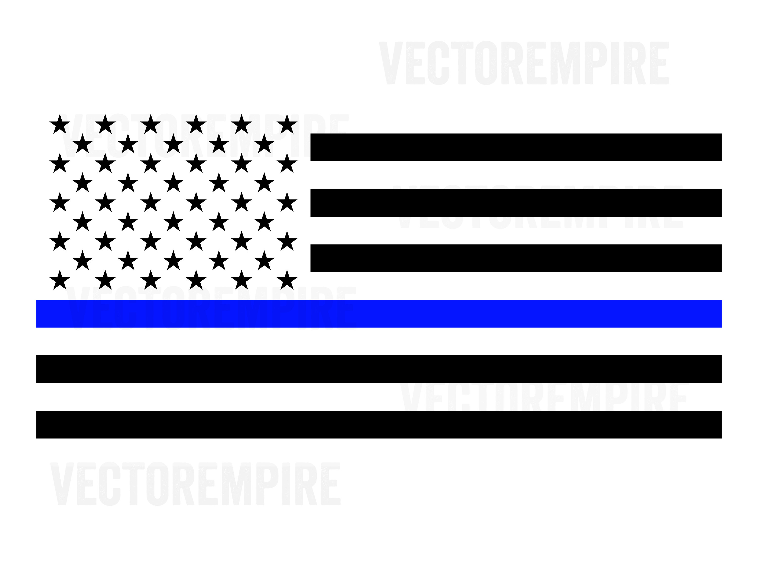 Thin Blue Line Flag SVG American Flag SVG Police Clip Art, Policemen ...