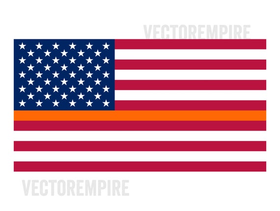 Thin Orange Line Flag SVG American Flag SVG Search and | Etsy