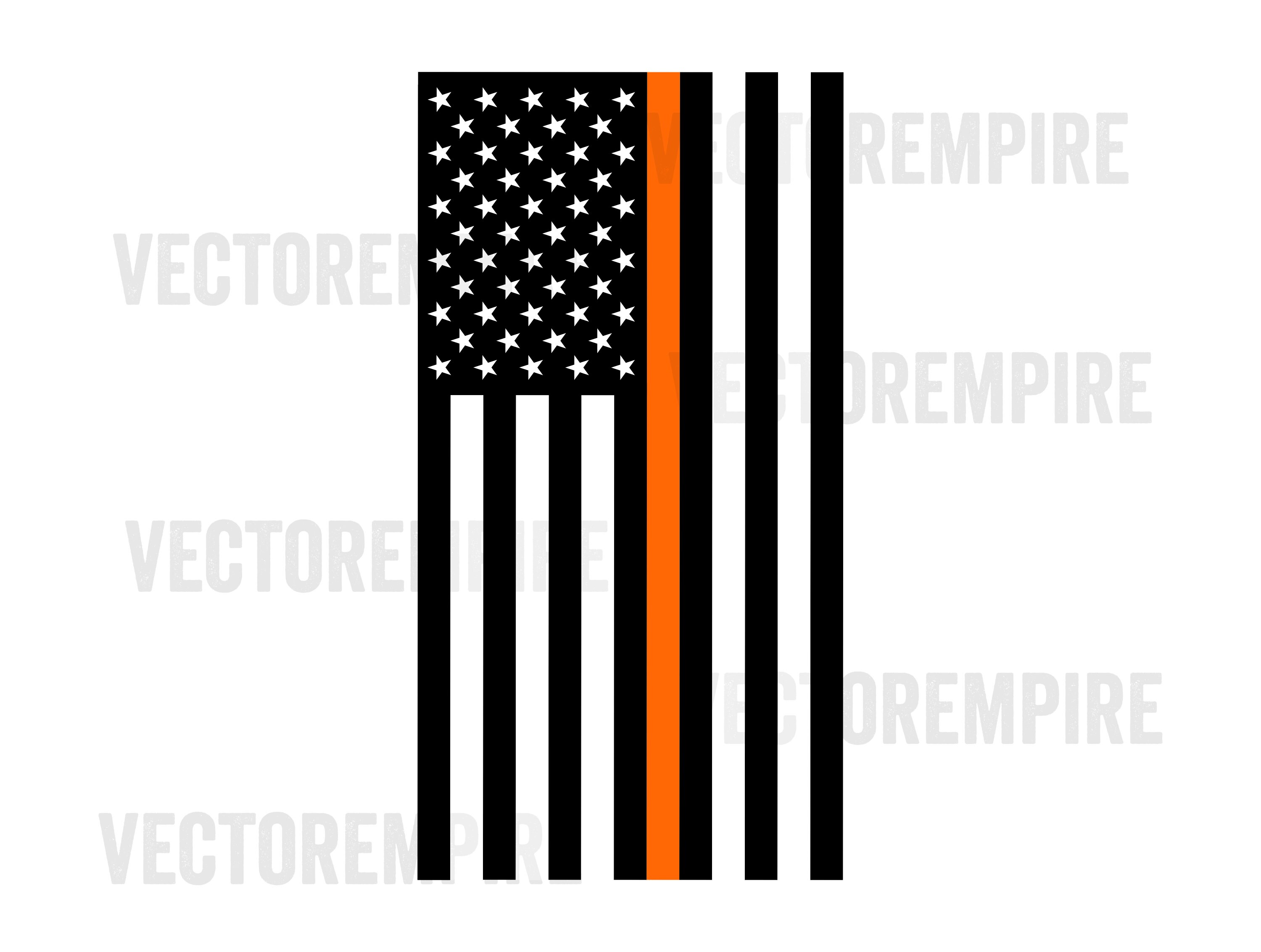 Thin Orange Line Flag SVG - American Flag SVG - Search and Rescue Clip ...