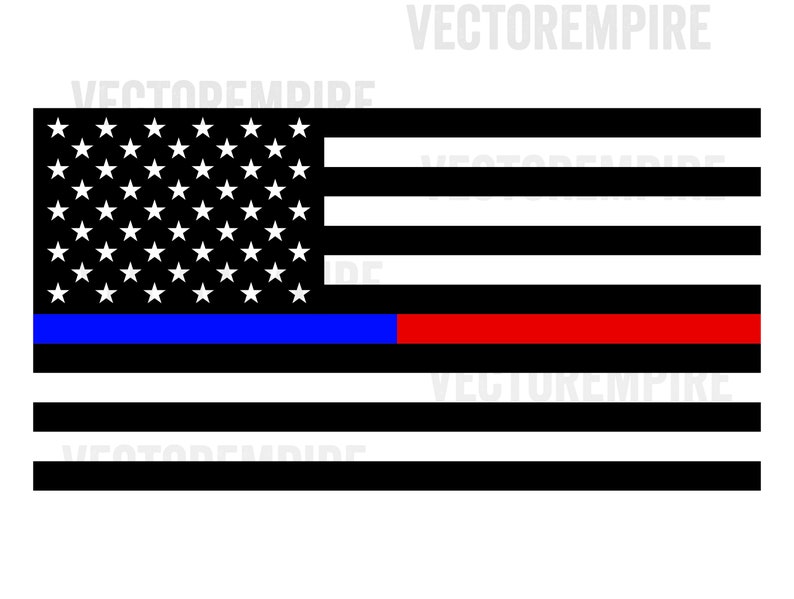 Thin Blue and Red Line Flag SVG - Thin Red Line Flag DXF - American ...