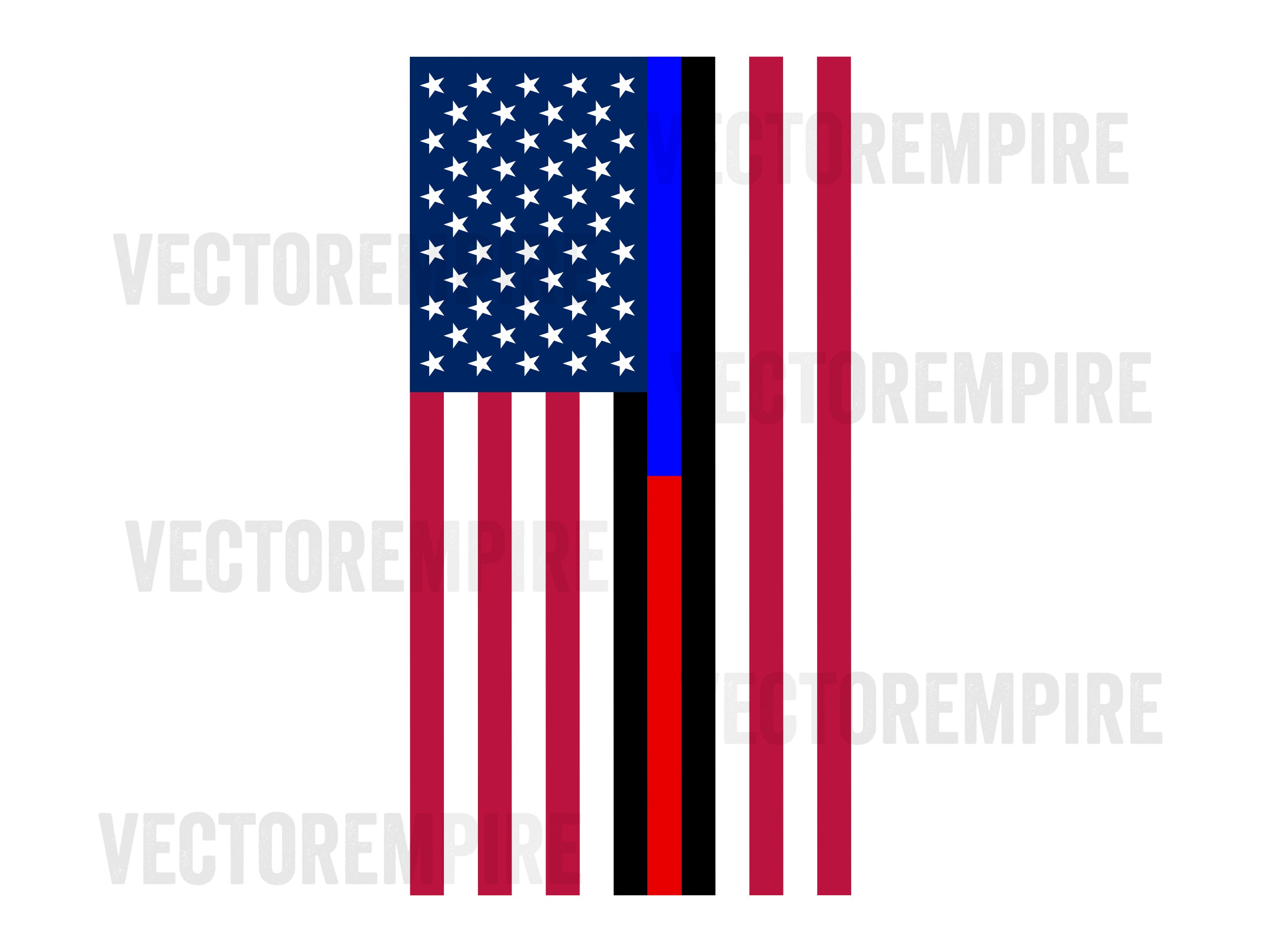 Thin Blue and Red Line Flag SVG Thin Red Line Flag DXF American Flag ...