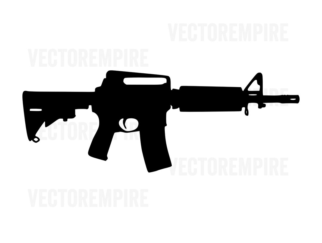 AR-15 #2 SVG, M-16 SVG, M-4 Svg, Gun Vector, Gun Cricut File, Rifle ...